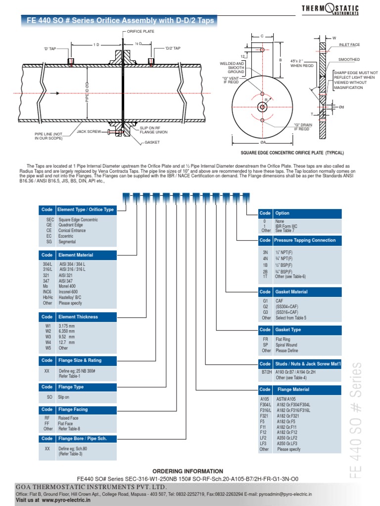 Orifice Assembly With Radius Taps | PDF