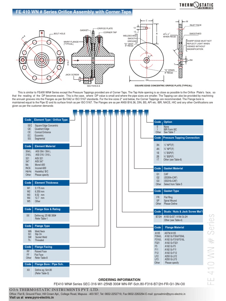 Orifice Assembly With Corner Taps | PDF | Home & Garden | Technology ...