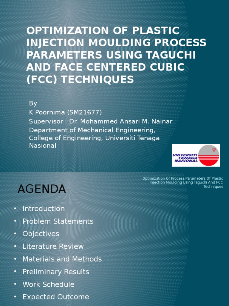 Optimization of Plastic Injection Moulding Process Parameters | PDF | Melting | Data Analysis