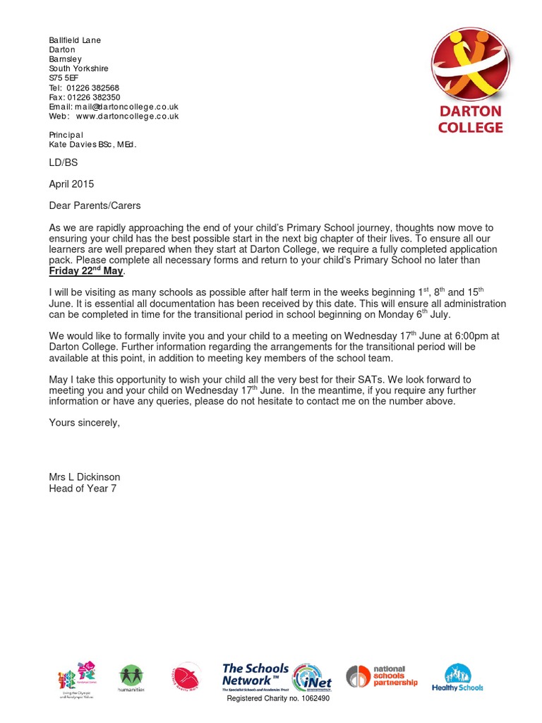 Transition Letter | PDF | Wellness
