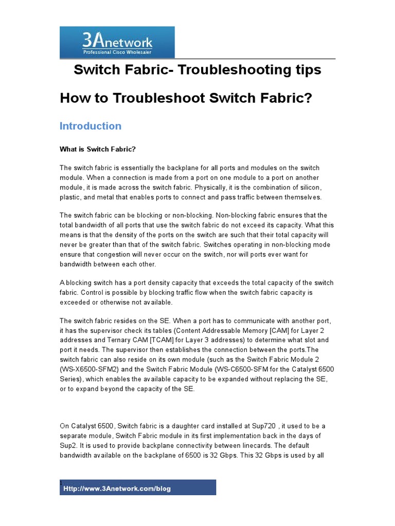 How To Troubleshoot Switch Fabric? | PDF | Network Switch | Internet ...