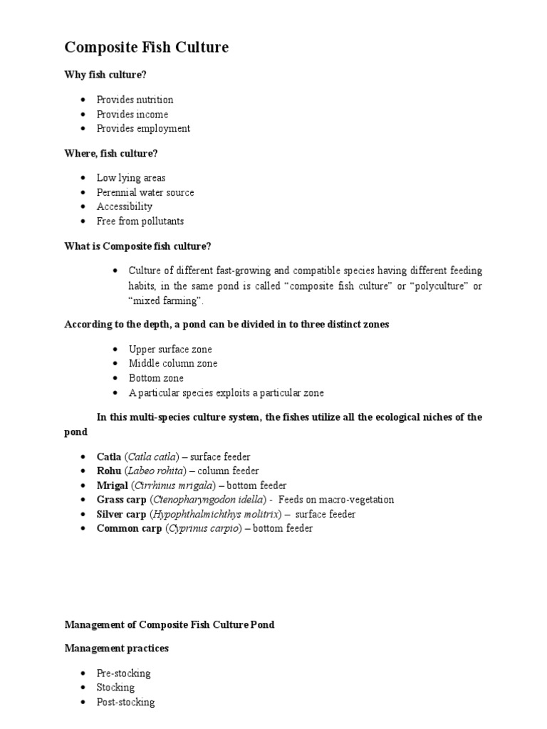 Composite Fish Culture Fi | PDF | Fish | Agriculture