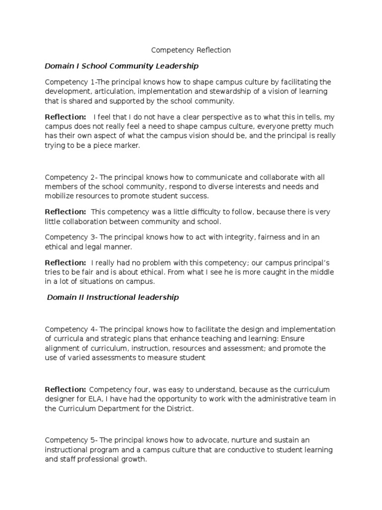Competency Reflection | PDF | Competence (Human Resources) | Curriculum