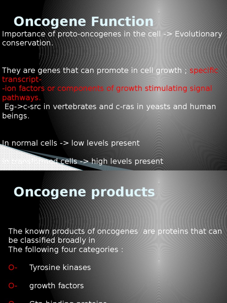Oncogene Function: Specific Transcript - Ion Factors or Components of ...