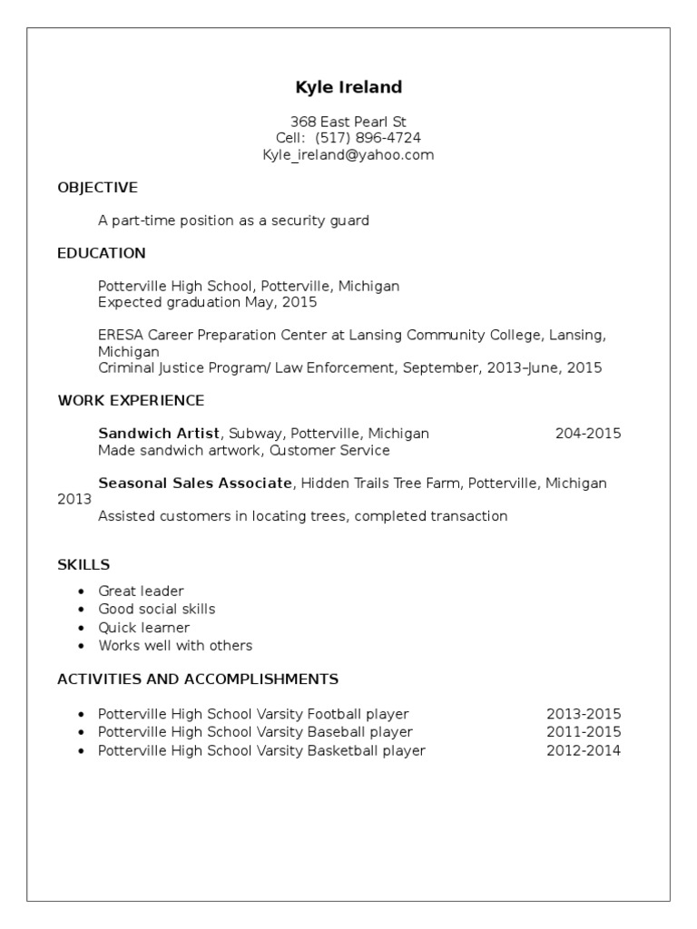 Kyle Ireland Resume 2 | PDF | Business