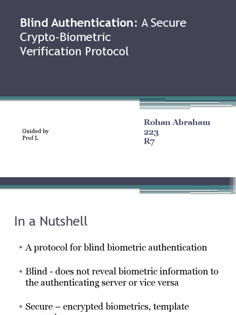 Blind Authentication | PDF | Key (Cryptography) | Cryptography