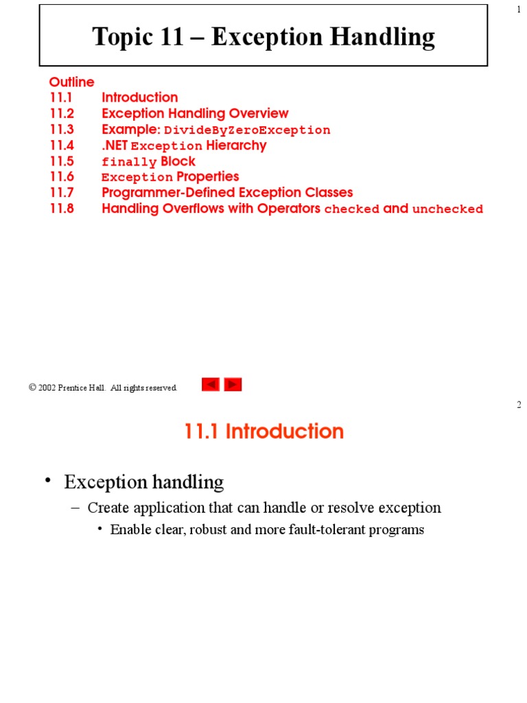 Topic 11 - Exception Handling | PDF | Constructor (Object Oriented ... Topic 11 - Exception Handling | PDF | Constructor (Object Oriented ...