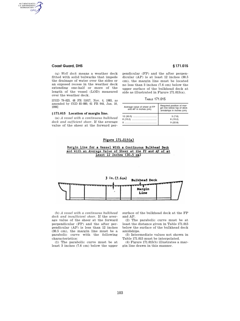 Ship Margin Line Code of Federal Regulations | Shipbuilding | Naval ...