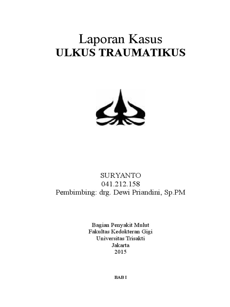 Lapsus Ulkus Traumatikus | PDF