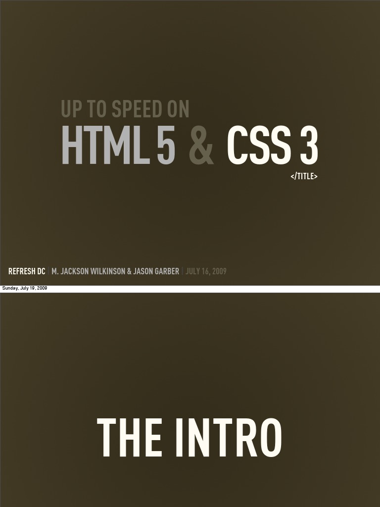 Up To Speed On: HTML 5 | PDF | Html | Html5
