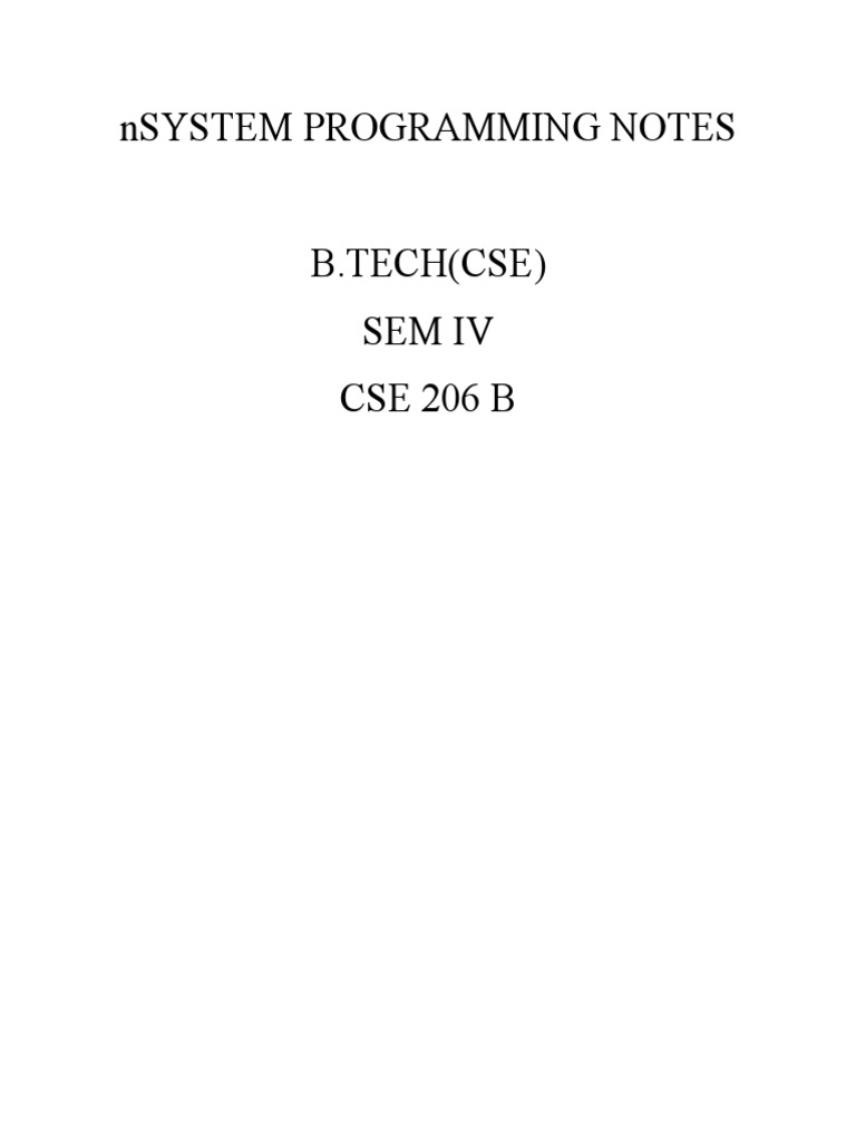 Notes Of System Programming Pdf Assembly Language Macro Computer Science
