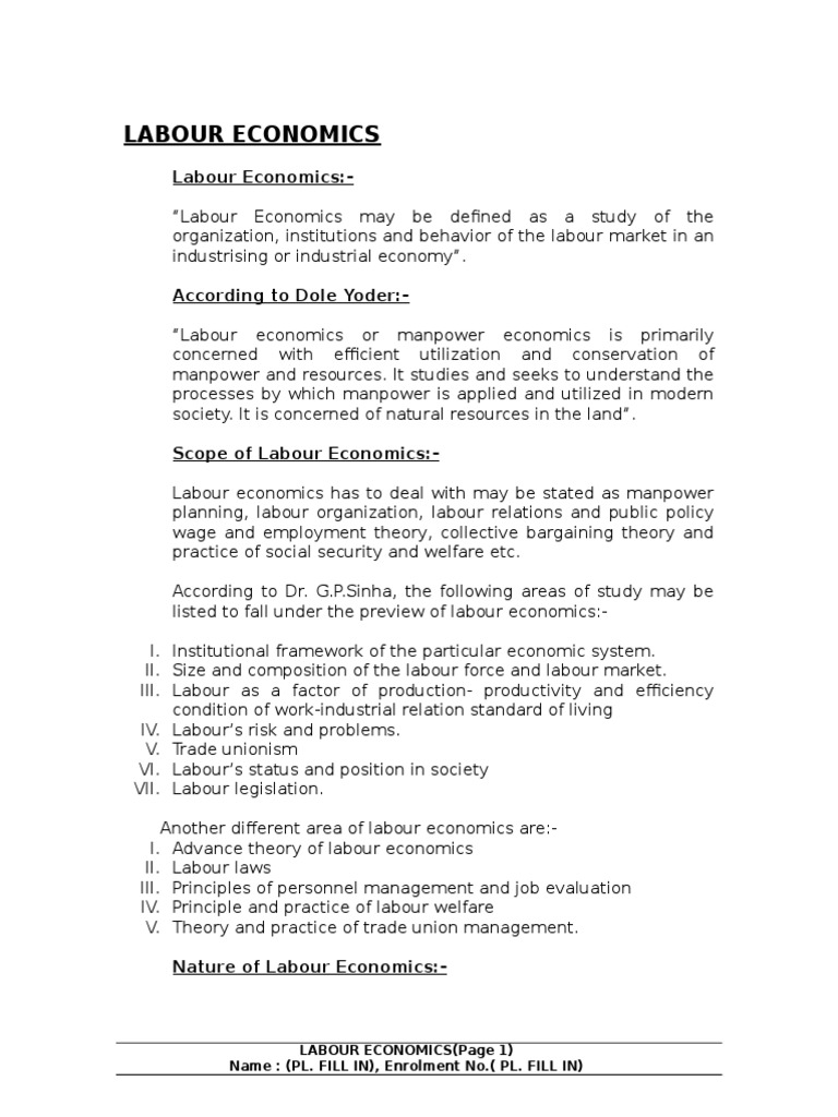 Understanding Labour Economics Scope | PDF | Labour Economics | Economics