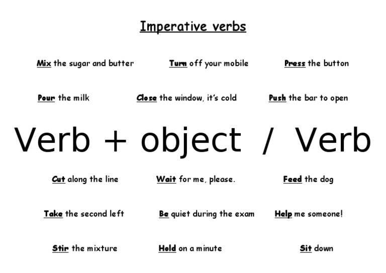 Imperative Bossy Verbs | PDF