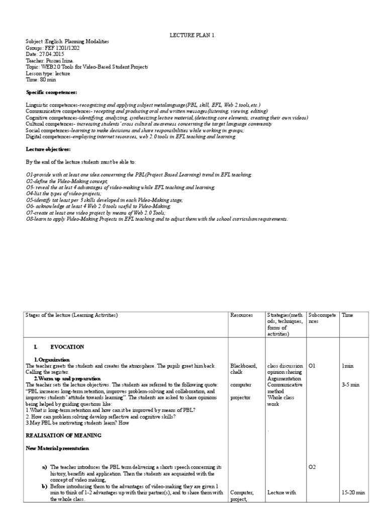 Lecture Plan Pdf Lecture Web 2 0