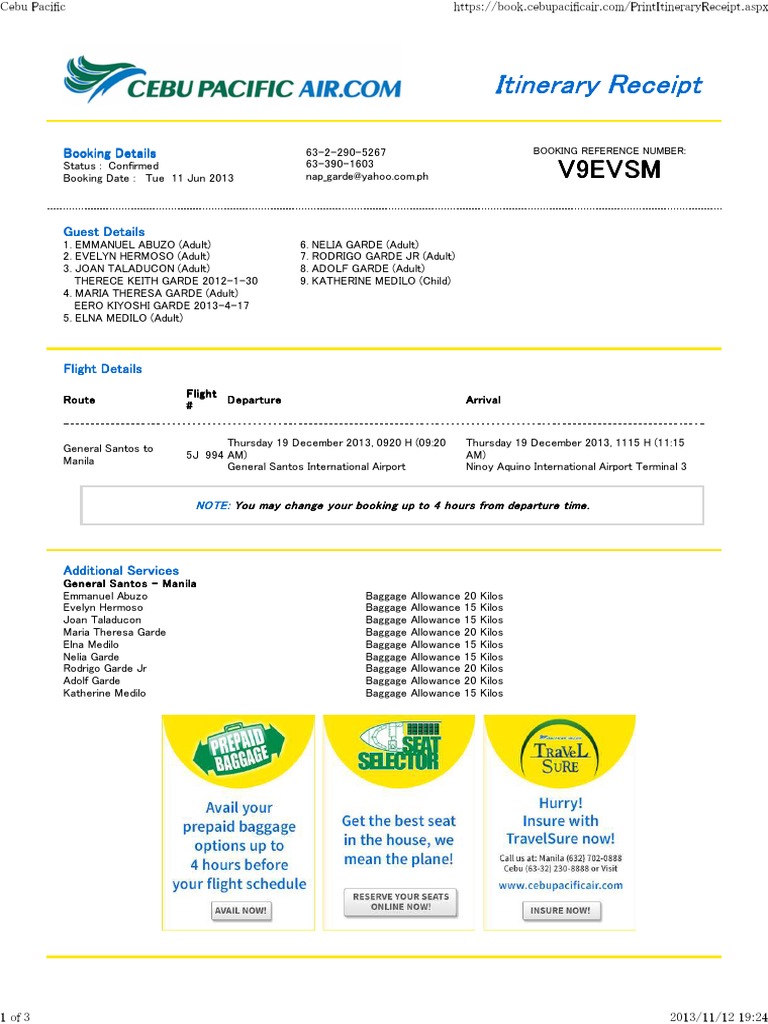 Plane Ticket Sample | Fee | Travel Visa