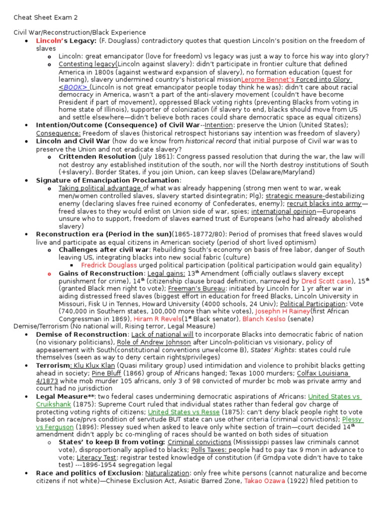Civil War and Reconstruction Insights | PDF