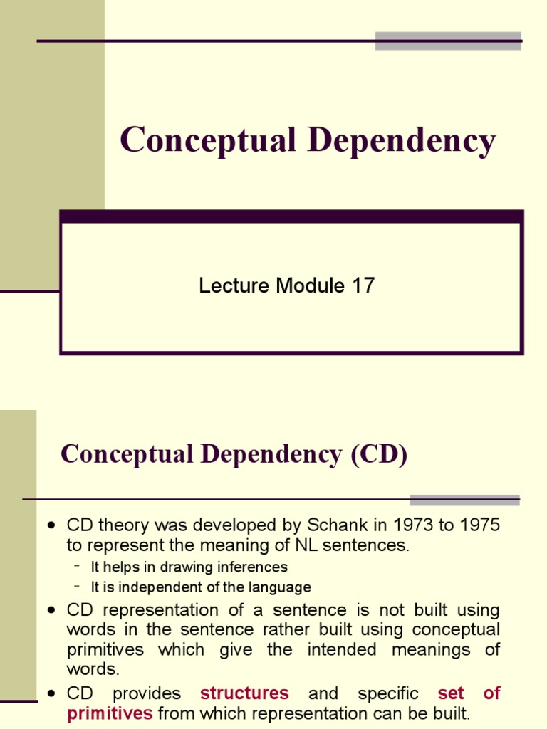 Conceptual Dependency in Artificial Intelligence | PDF | Parsing | Semantics