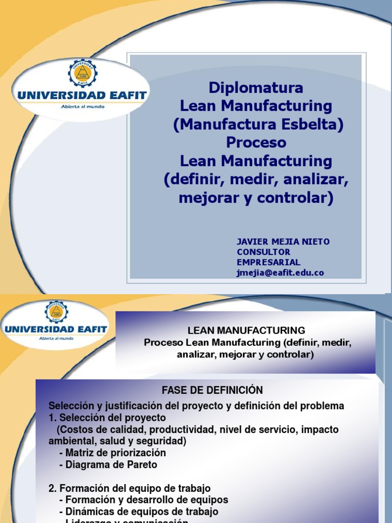 Proceso Lean Definir Medir Analizar Mejorar y Controlar - Javier Mejía ...