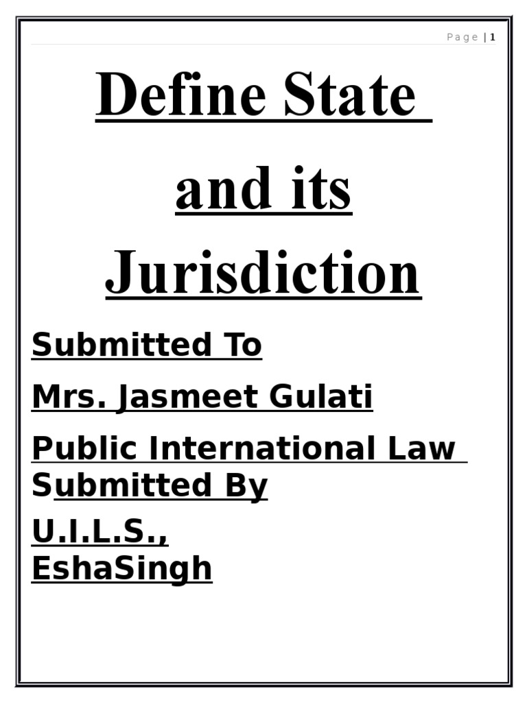 State Jurisdiction | PDF | Sovereign State | Jurisdiction