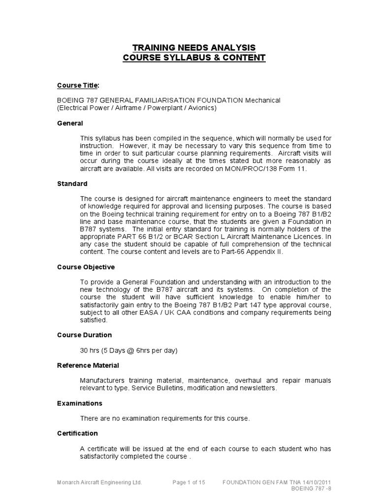 Boeing 787 8 Genx Gen Fam Syllabus Oct 2011 v1 | PDF | Flight Control ...
