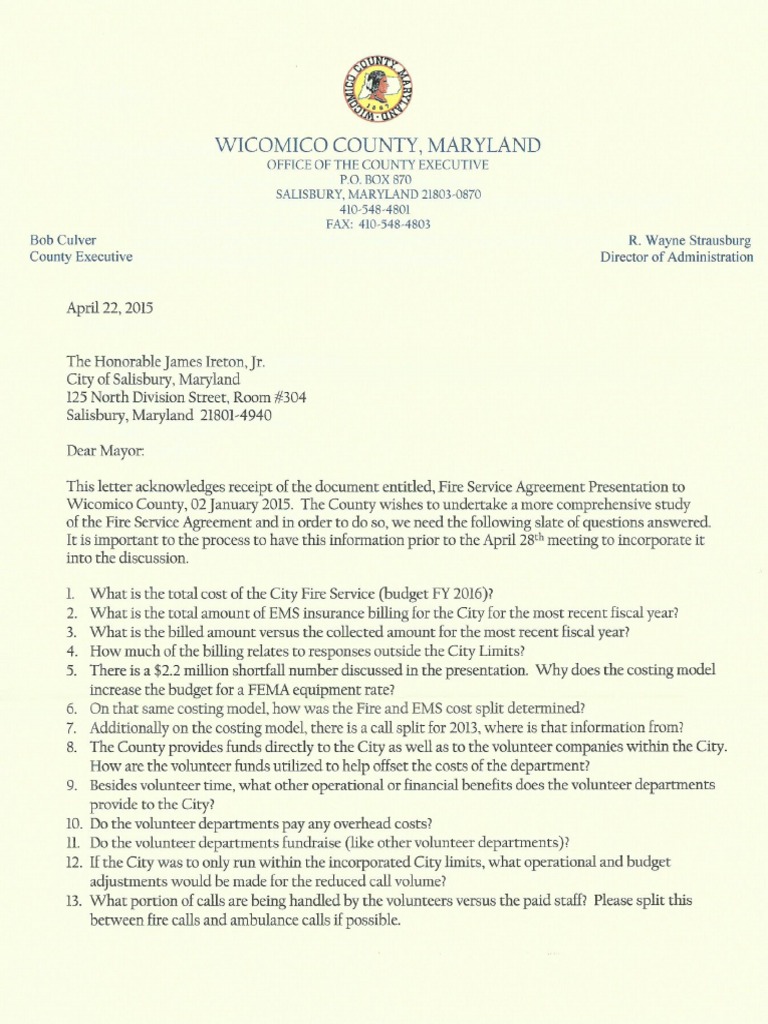 Miami Dade County Fire Letter Head