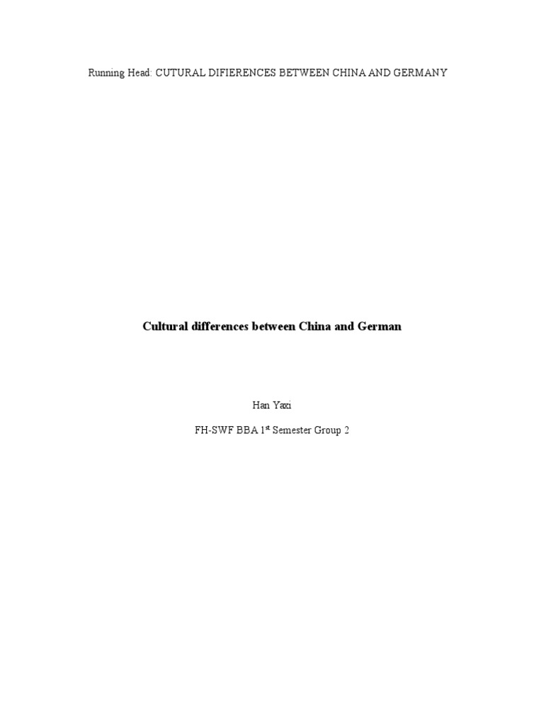 Cultural Differences Between China and German | PDF | Tableware ...