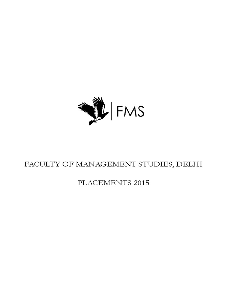 FMS Delhi Placement Report 2015 | PDF | Companies | Economy Of India