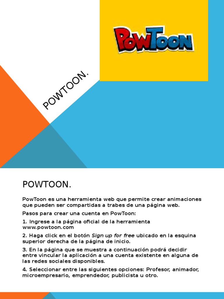 Guía para crear cuenta en PowToon | PDF