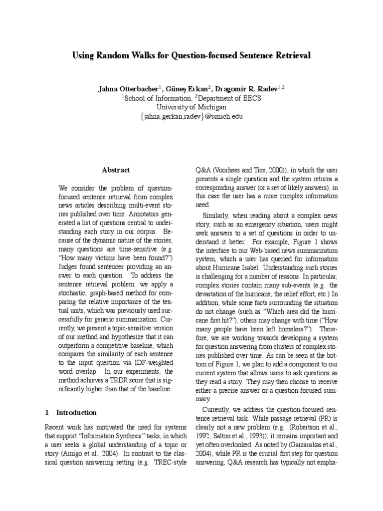 LexRank PDF | PDF | Markov Chain | Matrix (Mathematics)