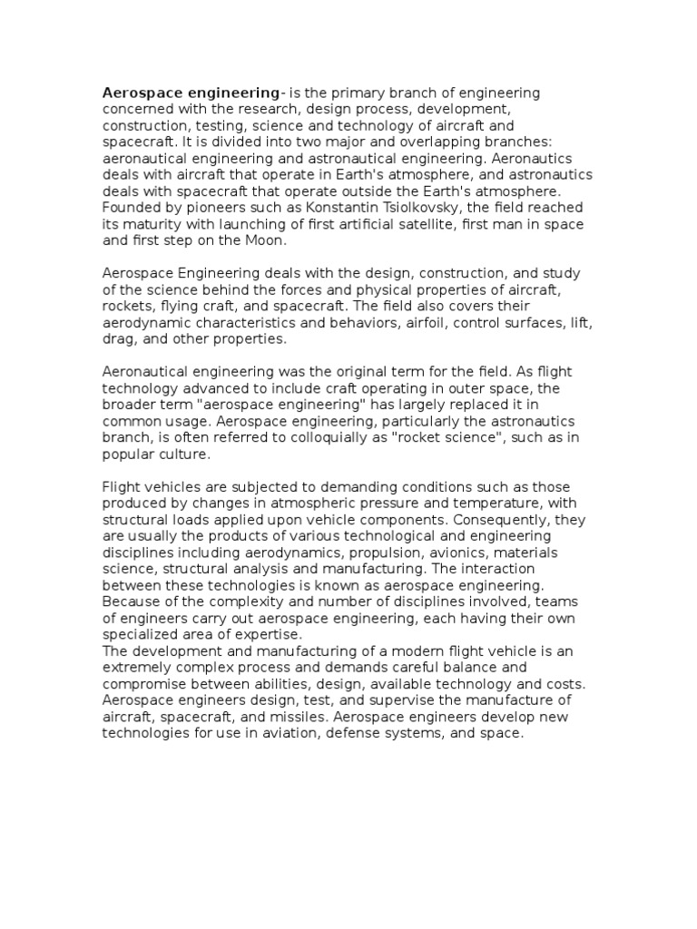 Aerospace Engineering Pdf Aerospace Engineering Aeronautics