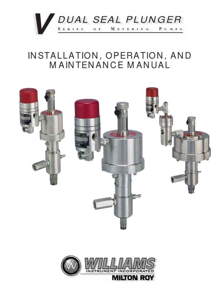Williams V Series Pump Iom | PDF | Valve | Pump