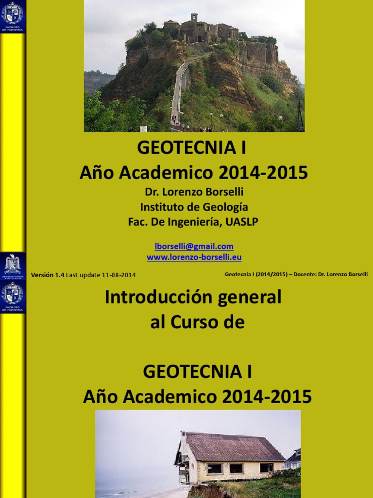 Geotecnia 1 Introduccion Al Curso | PDF | Ingeniería geotécnica | Naturaleza