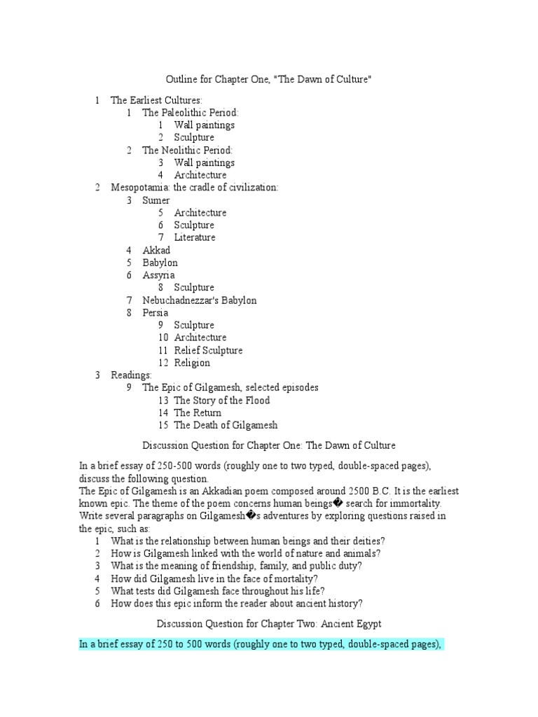 Humanities Course Outline | PDF | Epic Of Gilgamesh | Mesopotamia