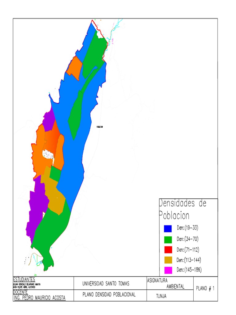 Mapa Densidad de Poblacion Tunja | PDF