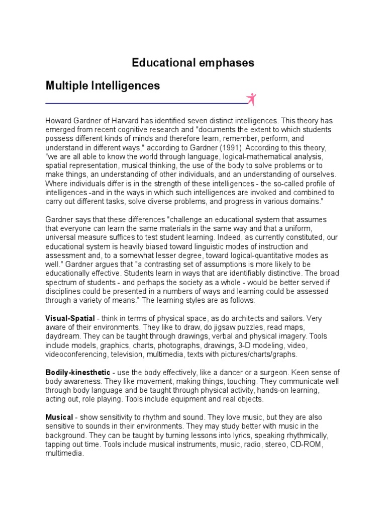 Educational Emphases | PDF | Intelligence | Learning