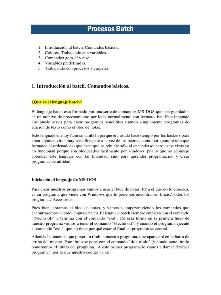 Procesos Batch | PDF | Software del sistema | Informática