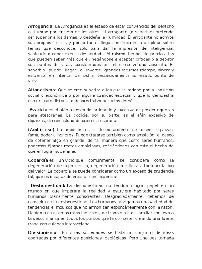 Los vicios y defectos humanos: una exploración de las debilidades de la ...