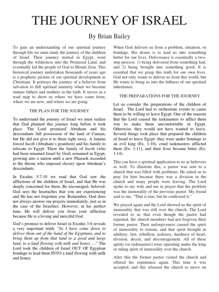 Journey of Israel | PDF | Israelites | Moses