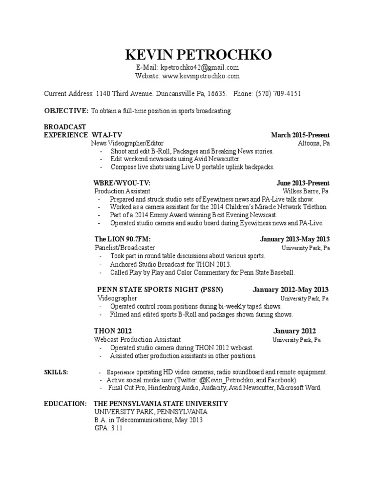 Kevins Resume Only | PDF