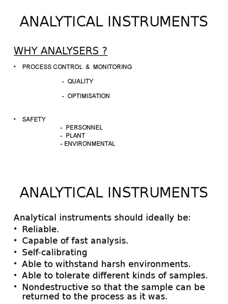 Types of Industrial Analyzers Overview | PDF | Electrochemistry | Redox