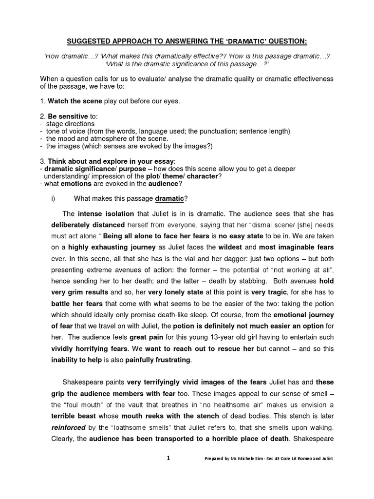 How To Answer The 'Dramatic' Question | PDF | Juliet