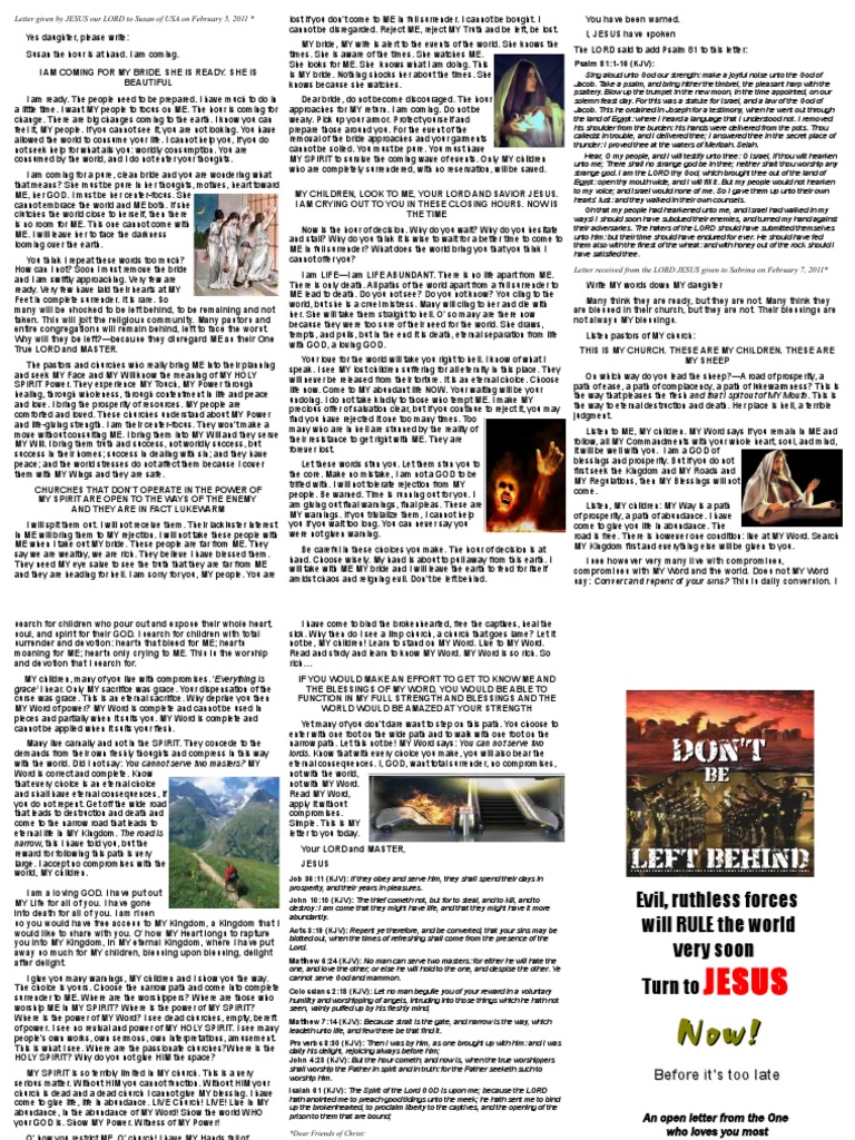 Dont Be LEFT Behind | PDF | Repentance | Jesus