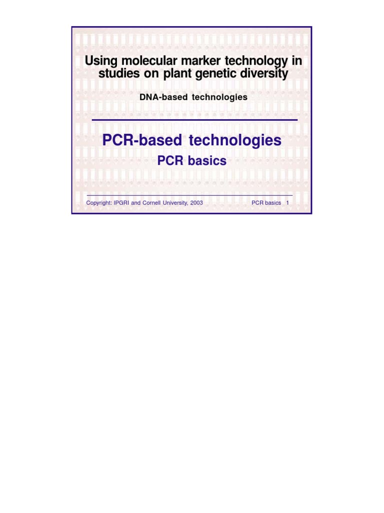 PCR Basics | PDF | Polymerase Chain Reaction | Nucleic Acid Thermodynamics