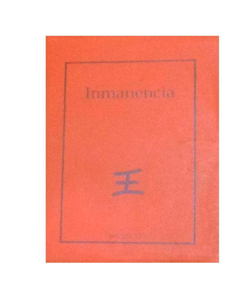 Inmanencia. Florentino Díaz | Descargar gratis PDF | Alma | Espíritu