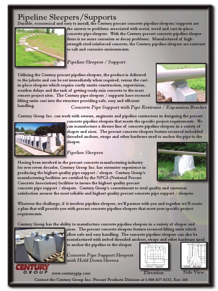 Precast Concrete Pipeline Sleepers | PDF | Precast Concrete | Pipeline ...