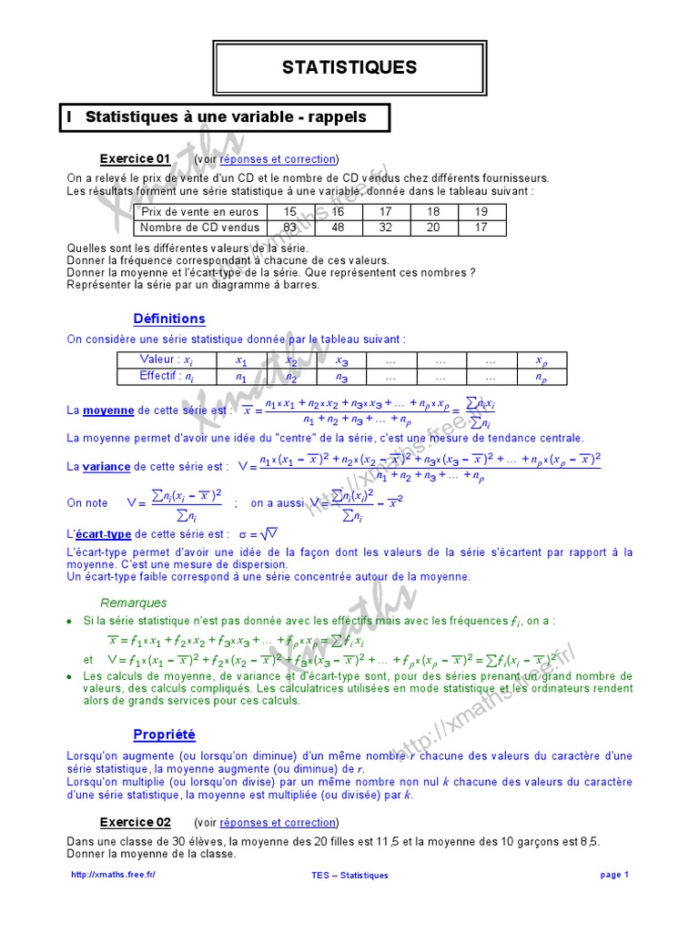 cours statistique.pdf | Dé | Médiane (statistiques)