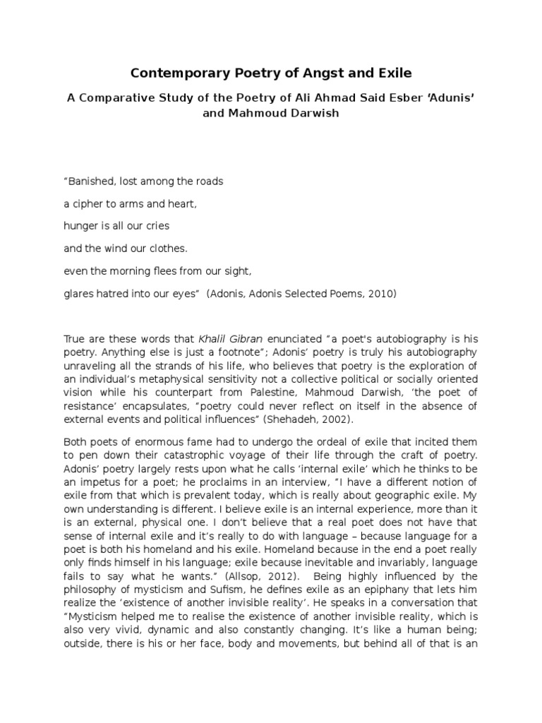 Contemporary Poetry of Angst and Exile | PDF | Poetry | Science