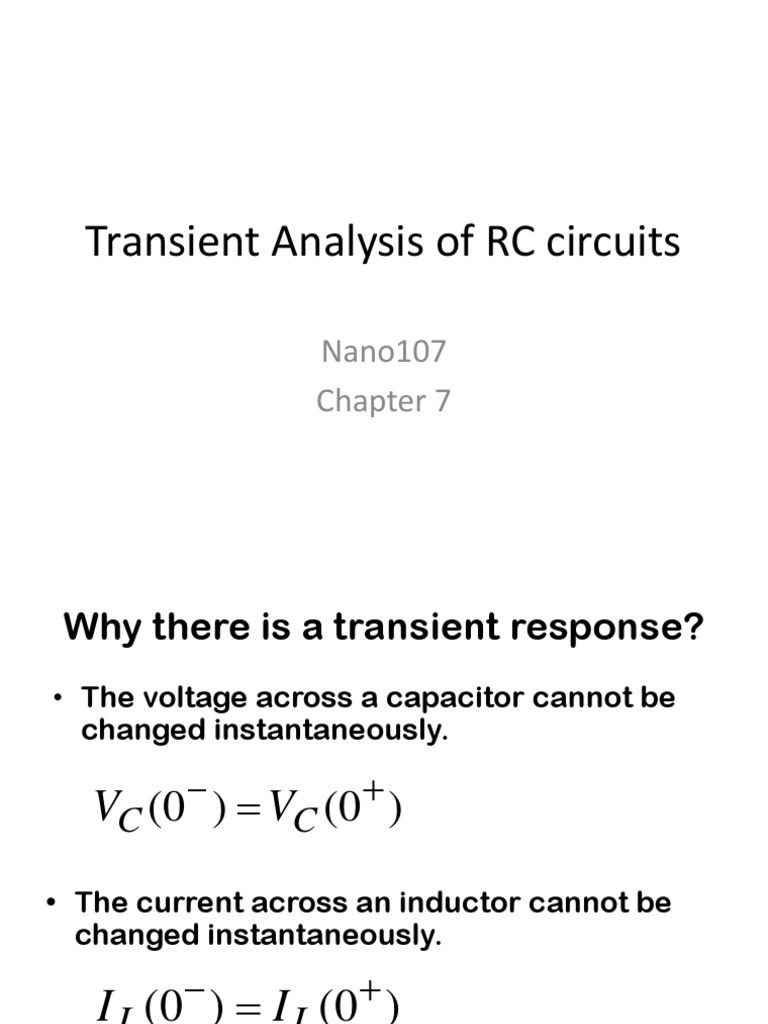 Transient Response in RC Circuits | PDF | Electrical Network ...