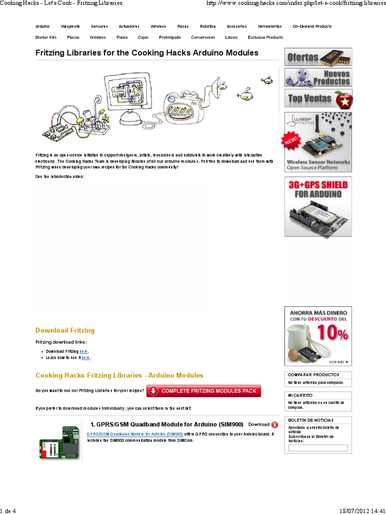 Cooking Hacks - Let's Cook - Fritzing Libraries | PDF | Secure Digital ...