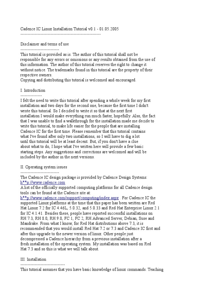 Cadence IC Linux Installation Tutorial | PDF | Library (Computing) | Computer File